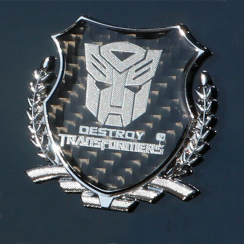 2x Silver Fender Transformers Autobot Badge Logo Rear Trunk Lid Emblem ...