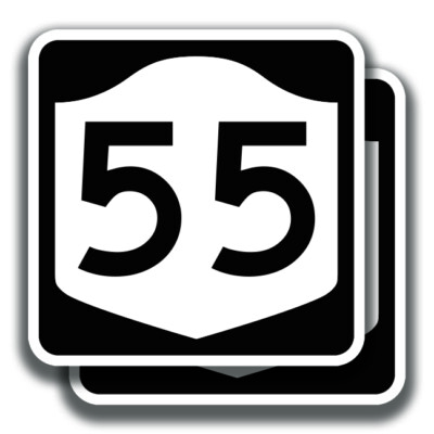 NEW YORK ROUTE 55 STICKER 2 Decals Road Sign Bogo Highway Car Bumper ...