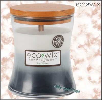Eco Wix Ecowix Spa Waters Large 425g Crackling Wood Wick Candle Grey ...