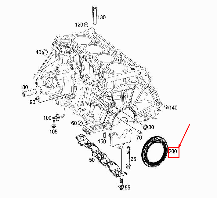Engine Crankshaft Sealing Rubber Ring For Mercedes Benz W177 New ...
