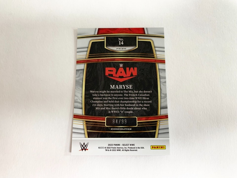 Maryse White 84/99 2022 Panini Select WWE Concourse Card # 14 | eBay