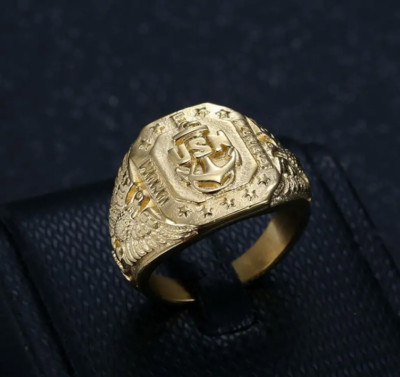 United States US NAVY Ring - USN SEAL Gold PI Military Rings - Size 12 ...