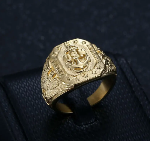 United States US NAVY Ring - USN SEAL Gold PI Military Rings - Size 12 ...