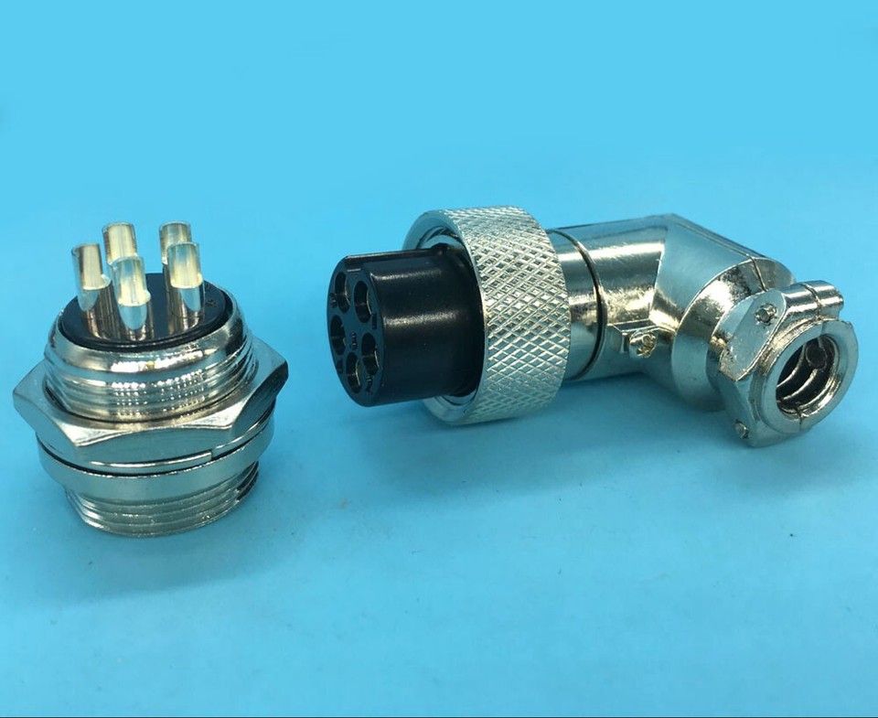 1 set 20mm GX20 5 Pin Right Angle Aviation Plug & Socket Cable ...