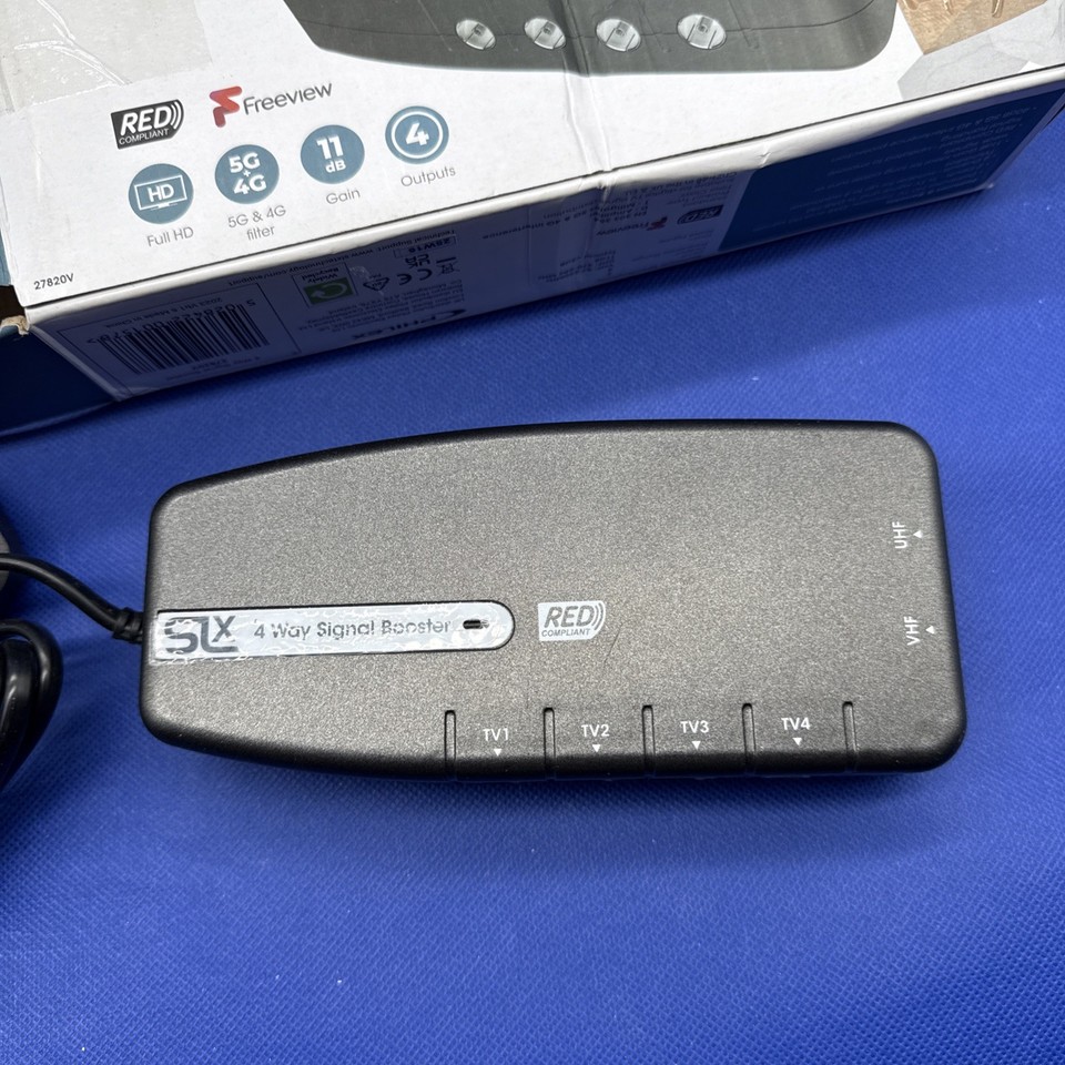 Slx TV Signal Booster Aerial Amplifier, 4 Way Signal Distribution ...
