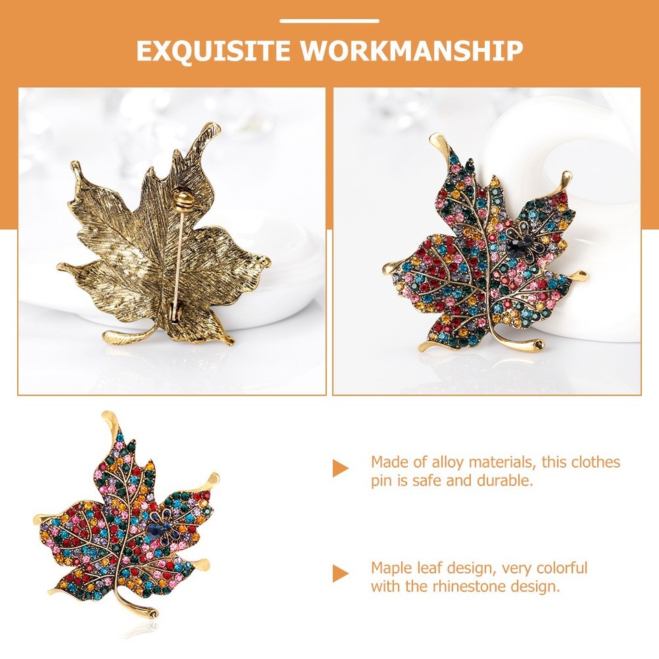 Autumn Fall Leaves Brooch Pin Tree Leaf Branch Brooches Clothes Lapel ...