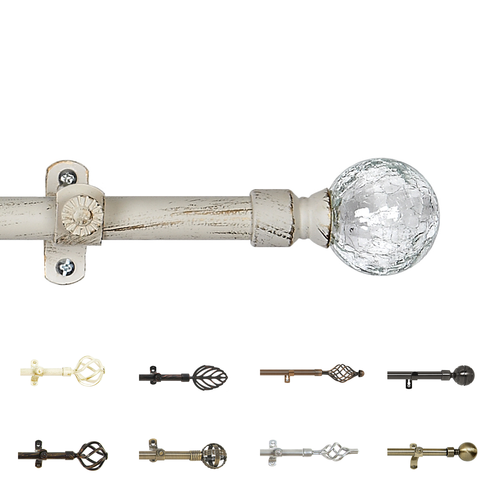 All-Metal Curtain Rod Decorative Cafe Window Drapery Rods with Metal ...