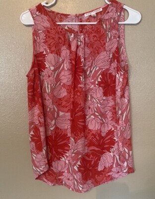 Violet + Claire pink and red floral sleeveless top Valentine’s Day size ...