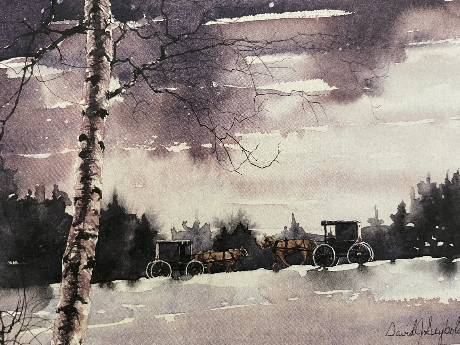 David Seybold WINTER BIRCHES Signed Numbered Ltd Edition Art Print 1993 ...