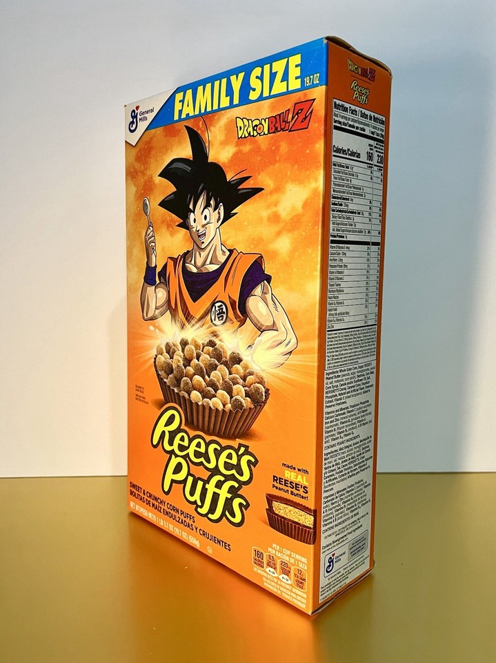 ☄️New Limited Edition Family Size Reeses Puffs Dragonball Z Cereal Goku ...