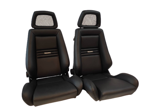 Recaro LX Black Leather Net Headrest Seats PAIR OF AUTHENTIC | Full Set ...
