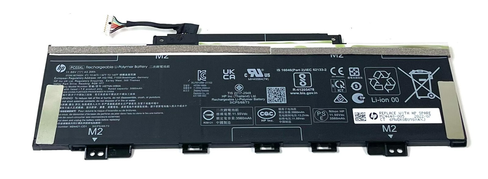 HP 14-EK 14-ES 14M-DY Series 43.3Wh 3.75A 11.55V 3560 mAh Battery ...
