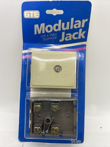 Vintage GTE Telephone Modular Jack Terminal Single Port Ivory | eBay