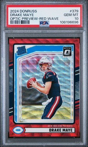 PSA 10 2024 Panini Donruss - Optic Rated Rookie Drake Maye Red Wave ...