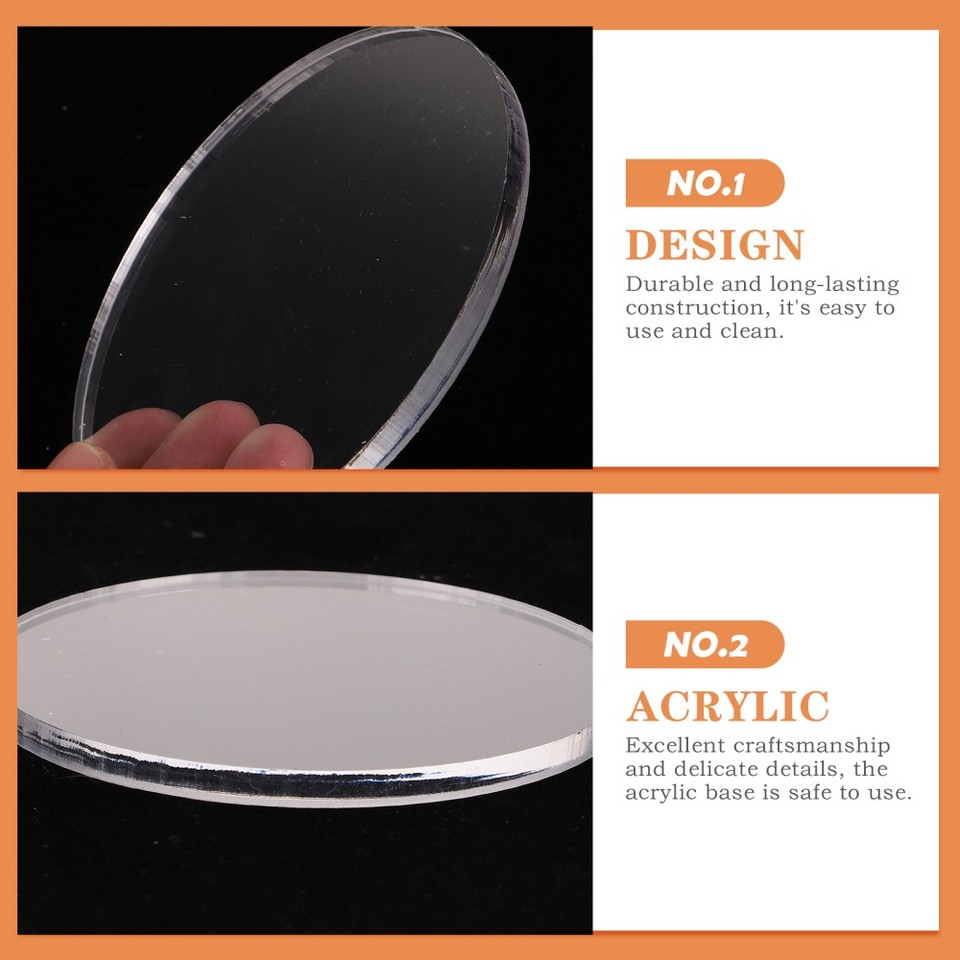 4pcs Transparent Acrylic Sheet Circle Acrylic Panel Board for Picture ...
