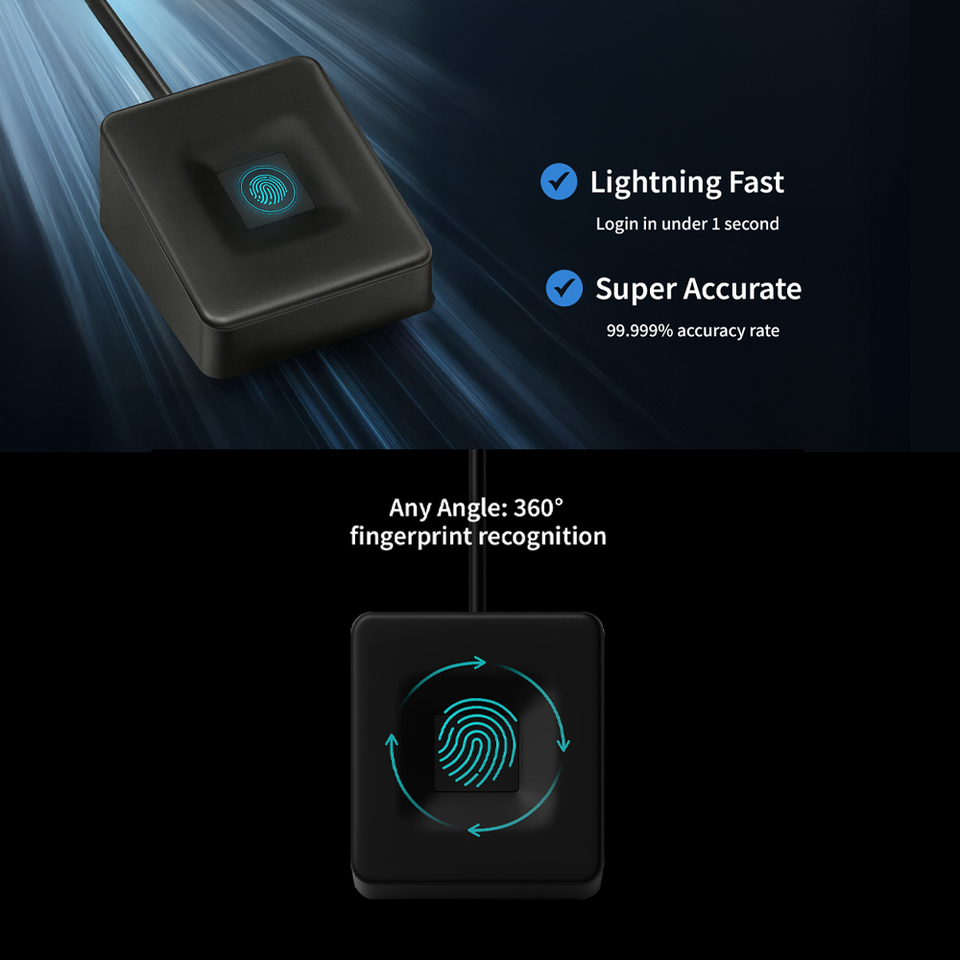 TEC SecureTouch WireKey TE-FPA-CA1 USB Fingerprint Passkey Scanner ...