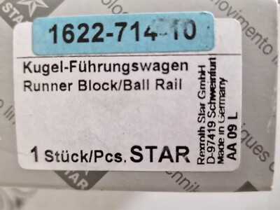 Bosch Rexroth (star) 1622-714-10 AA 09 L Guide block / Runner block ...