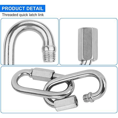 20 Pack 3/16 Inch Quick Link Locking Carabiner Threaded Clips for Swing ...