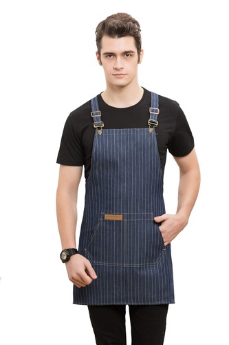 Denim Cross-Back Chef Bib Apron with Pockets for Men and Women Blue ...