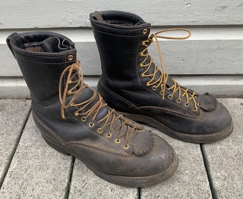 Men’s Wesco Heavy Duty Leather Logger Work Boots 11 D Redwing Soles USA ...