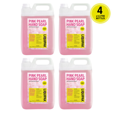 Liquipak Hand Soap 5L x 4 (20L) Hand Wash Refill, Pink, Pearlised ...