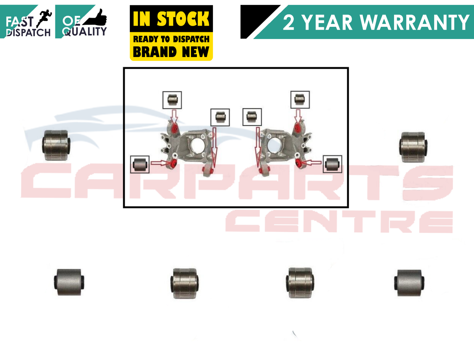 FOR JEEP CHEROKEE KL 2014-2023 REAR KNUCKLES AXLE 6 BUSH KIT REPAIR SET ...