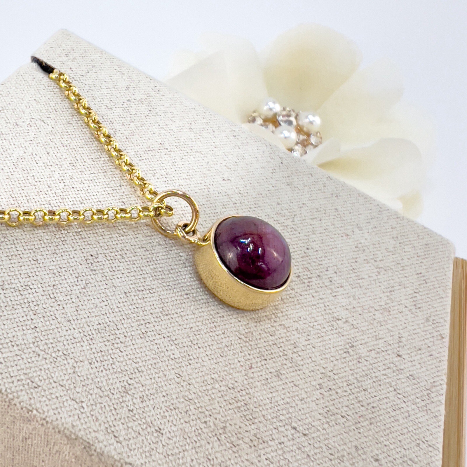 Genuine Star Ruby Solid 14k Yellow Gold Pendant, Newly Handcrafted | eBay