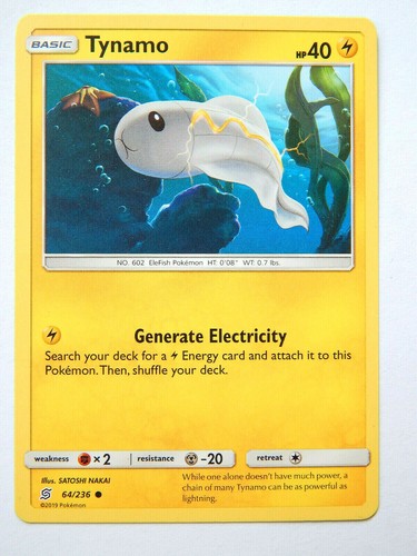 Tynamo 64/236 (NM, Pokemon Card, Unified Minds, 2019, Lightning, Common ...