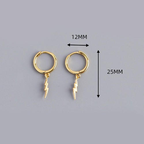 925 Sterling Silver Lightning Dangle Drop Huggie Hoop Earrings | eBay