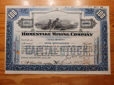 US: Homestake Mining Co., 1931, 100 shares, GOLDMINE* | eBay