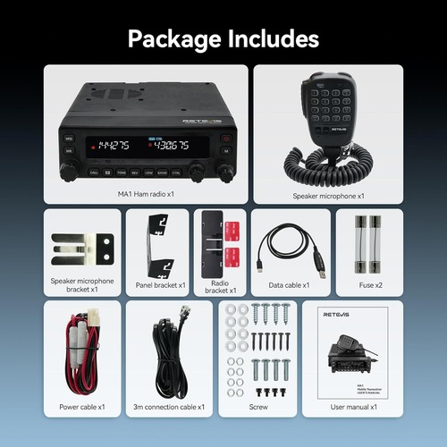 Retevis MA1 Dual Band Radio Cross Band Repeater Mobile Transceiver For ...