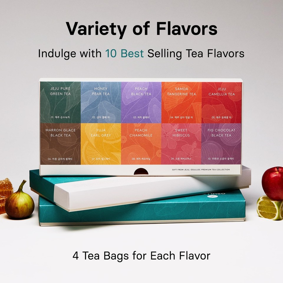 Premium Tea Collection (40 count, 10 flavors x 4 ea), Assorted Tea bag ...