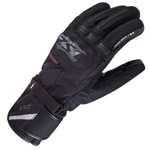 LS2 Snow Textile Gloves Motorcycle Motorbike - Black | eBay