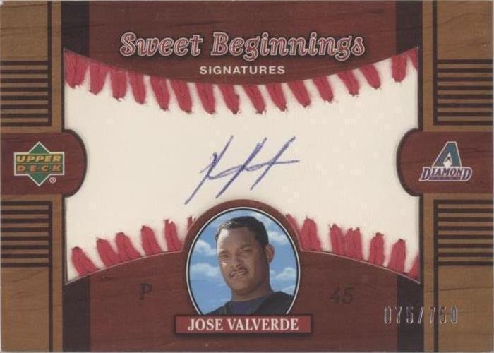 2002 Upper Deck Sweet Spot - Sweet Beginnings Signatures Jose Valverde ...