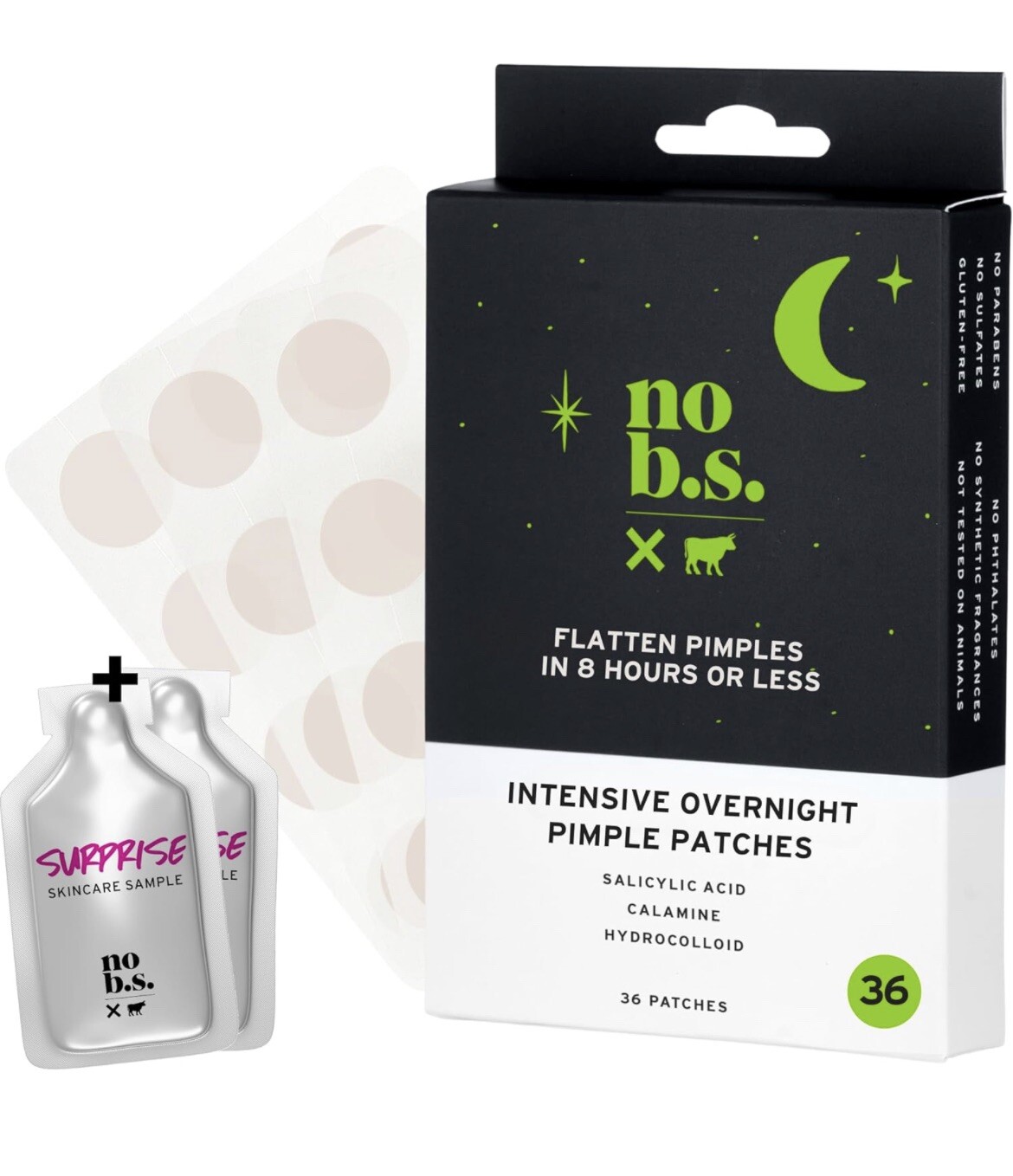 No BS Intensive Overnight Pimple Patches - Fast-Acting Acne Spot ...