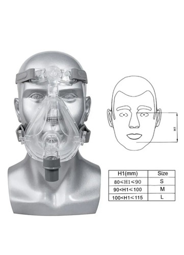 Full Face Mask with Headgear Adjustable for Sleep Apnea SIZE MEDIUM | eBay