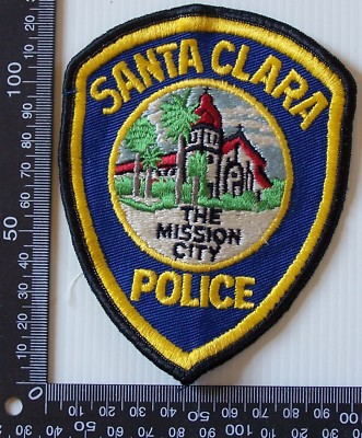 VINTAGE SANTA CLARA POLICE DEPT EMBROIDERED PATCH WOVEN CLOTH SEW-ON ...