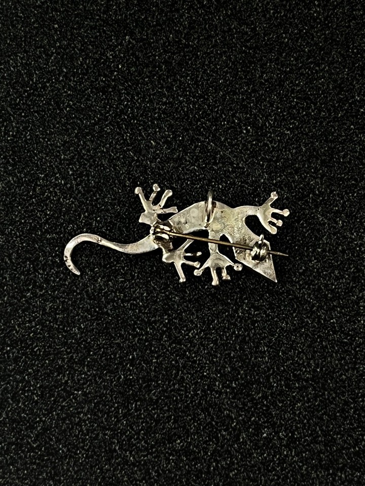Vintage Sterling Silver Gecko Pin | eBay