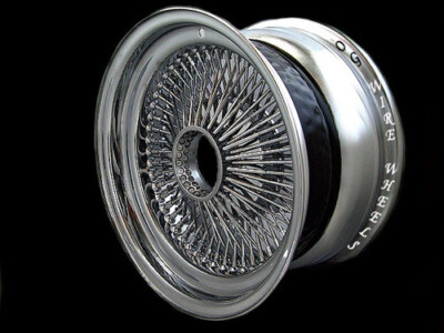 15x7 Standard 100 Spoke 15 OG Wire Wheels Mid Offset All Chrome Set of ...