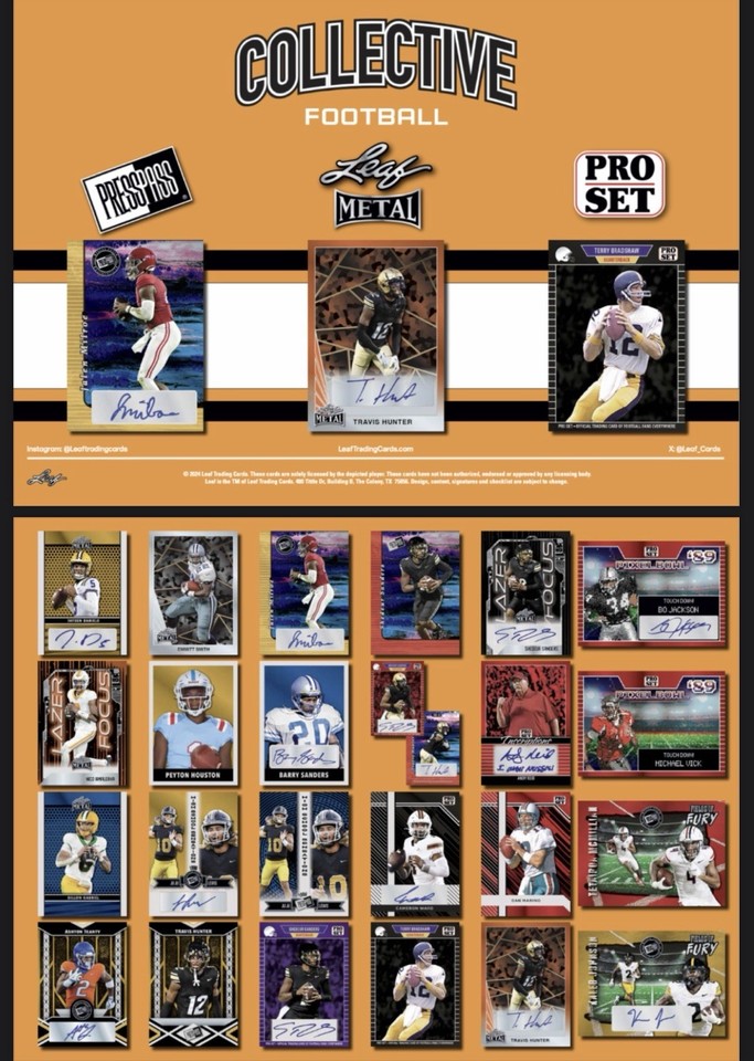 2024 Leaf Collective NFL Football Factory Sealed Trading Card Hobby Box ...