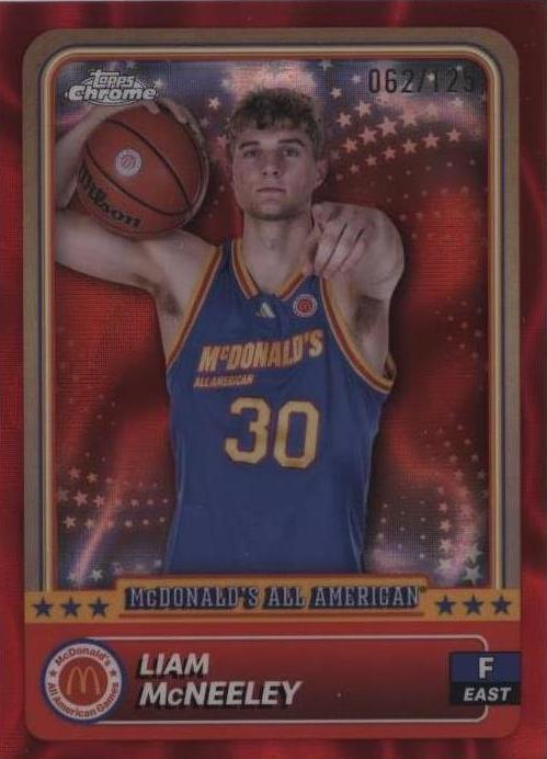 2024 Topps Chrome Mcdonald's All American - Liam McNeeley #80 Red Lava ...