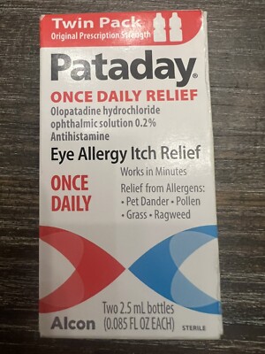 Pataday Original Strength 1x Daily Eye Allergy Relief 2x2.5ml EXP 06/ ...