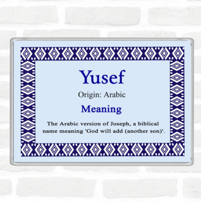 Yusef Name Meaning Jumbo Fridge Magnet Blue | eBay UK