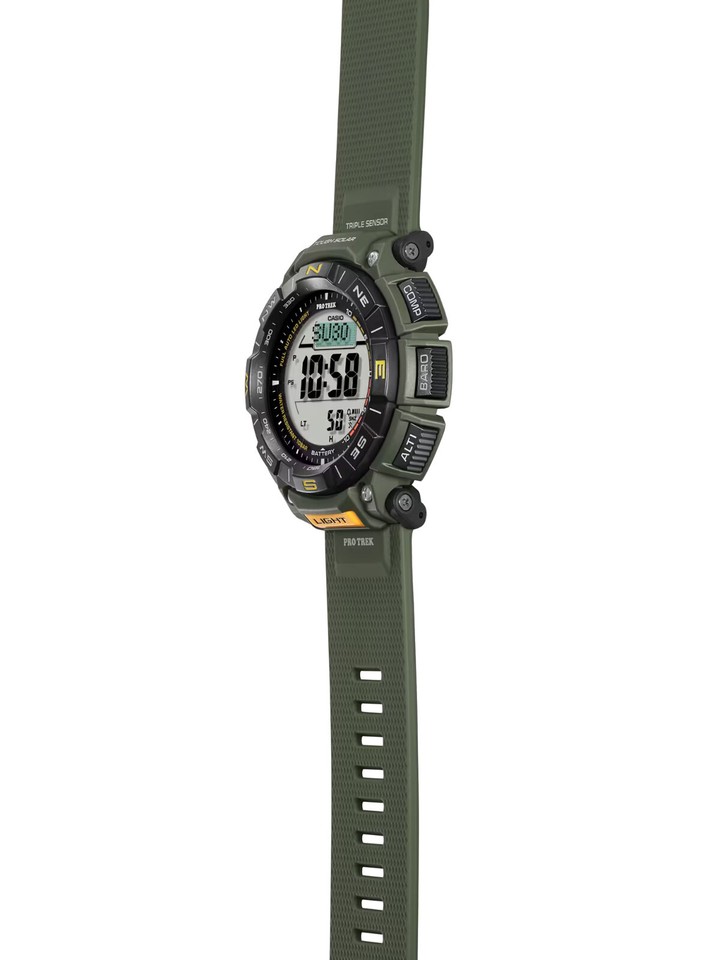 NEW Casio Protrek TRIPLE SENSOR Duplex LCD World TIme Solar Mens Watch ...