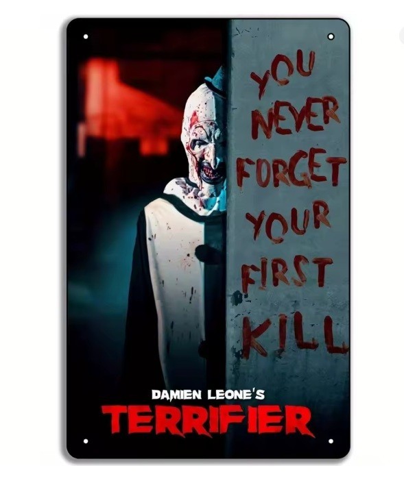 Terrifier Clown Vintage Metal Tin Sign | 2018 Halloween Killer Wall Art ...