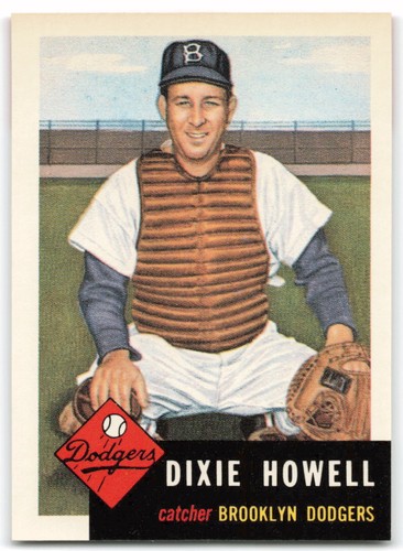1991 Topps Archives 1953 #255 Dixie Howell Bio white text Brooklyn ...