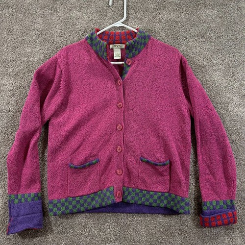 Orvis Sweater Womens Large Purple Button Up Cardigan Pockets | eBay