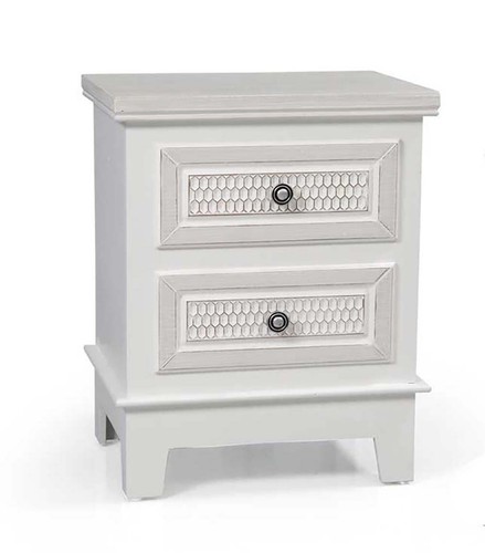 Table de Chevet Moderne en Bois Blanc Shabby Chic Chambre à Coucher Et ...