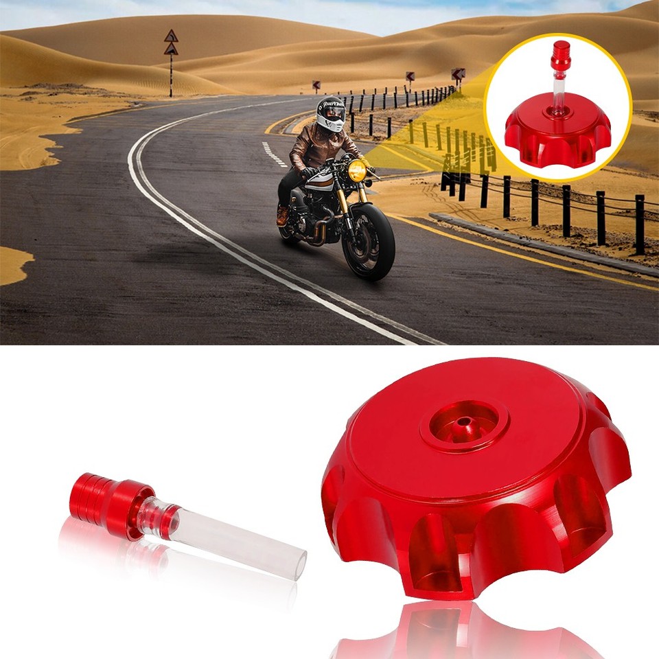 Red Motorcycle Fuel Gas Cap Tank Vent Air Valve Breather Tube Pit Dirt Bike | eBay