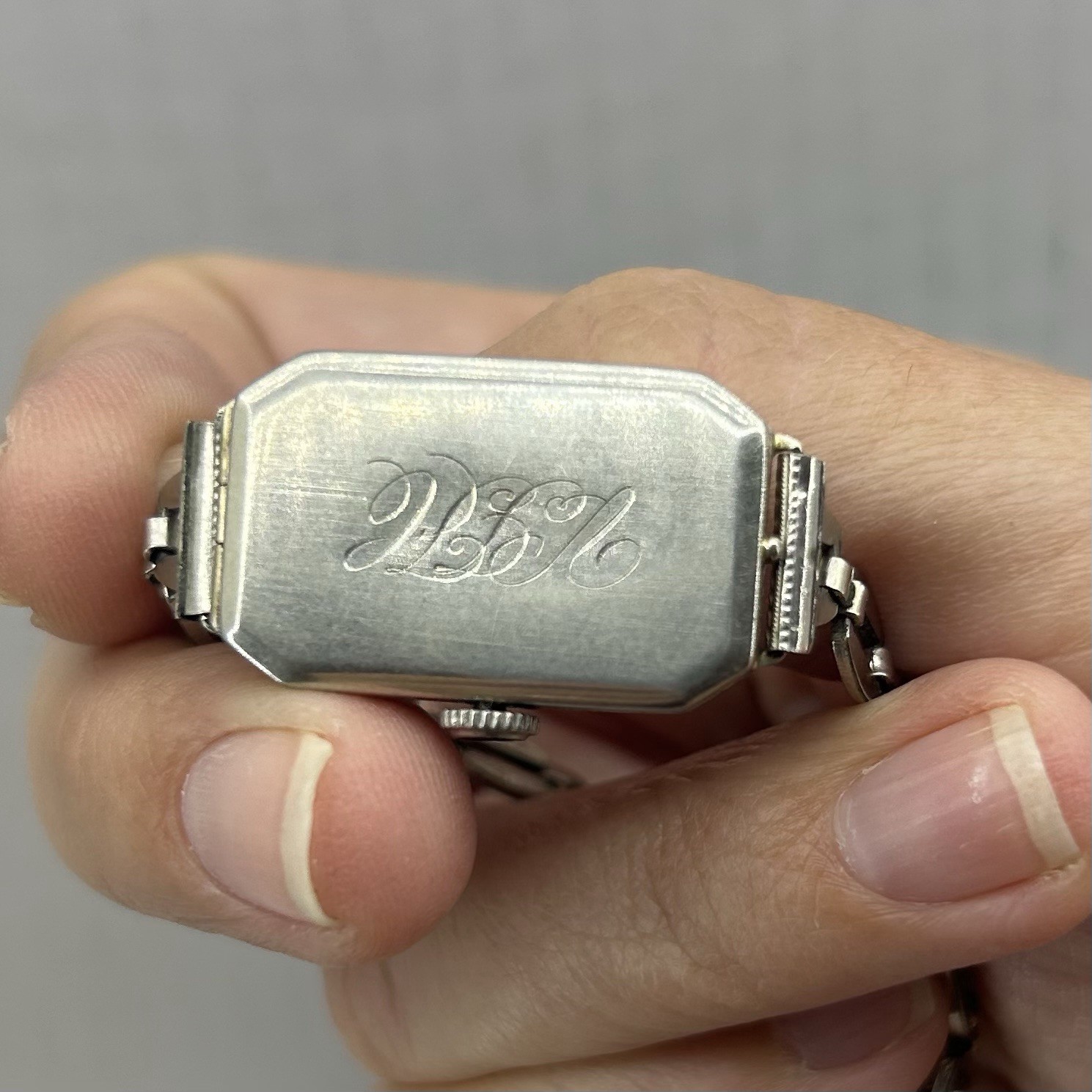 Antique 14K White Gold Filled Case Winton Art Deco Watch Band Not ...